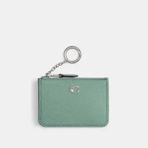 COACH Essential Mini Id Card Case Silver/aquamarine