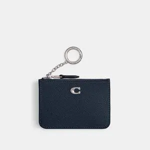 COACH Essential Mini Id Card Case Silver/dark Navy