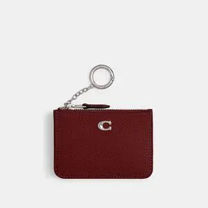 COACH Essential Mini Id Card Case Silver/dark Ruby