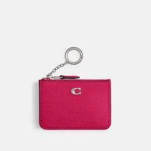 COACH Essential Mini Id Card Case Silver/dragonfruit