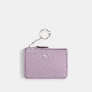 COACH Essential Mini Id Card Case Silver/soft Purple