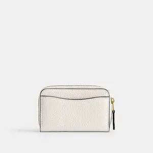 COACH Essential Small Zip Around Card Case - Brass/chalk