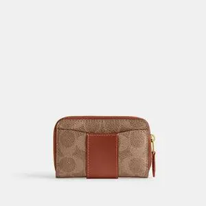 COACH Essential Zip Around Card Case In Signature Canvas