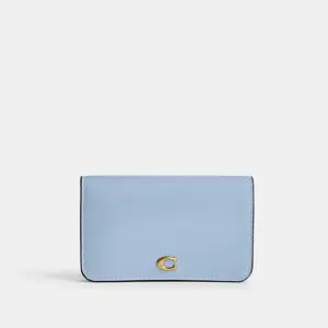 COACH Essential Slim Card Case Brass/bluebell