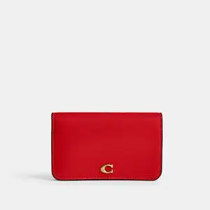 COACH Essential Slim Card Case - Brass/candy Apple