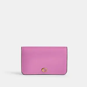 COACH Essential Slim Card Case Brass/fuschia