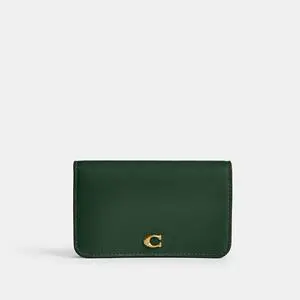 COACH Essential Slim Card Case Brass/hunter Green