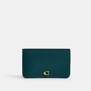 COACH Essential Slim Card Case Brass/marine