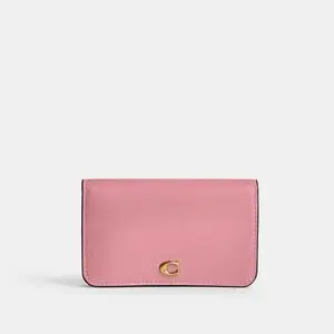 COACH Essential Slim Card Case Brass/true Pink