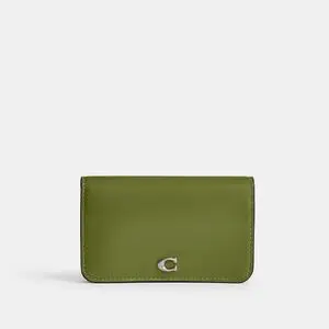 COACH Essential Slim Card Case Silver/dark Lime