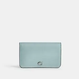 COACH Essential Slim Card Case Silver/light Blue