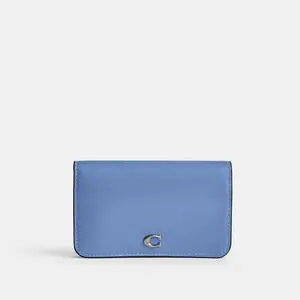 COACH Essential Slim Card Case Silver/mist Blue