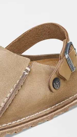 BIRKENSTOCK Lutry Premium Suede Clog - Gray Taupe