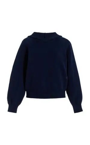 HIGH SPORT Park Hooded Knit Cotton Sweater - Navy