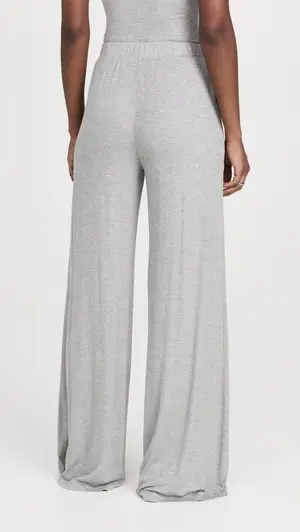 Sprwmn Ribbed Wide Leg Pants - Heather Grey