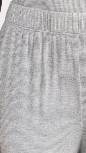 Sprwmn Ribbed Wide Leg Pants - Heather Grey