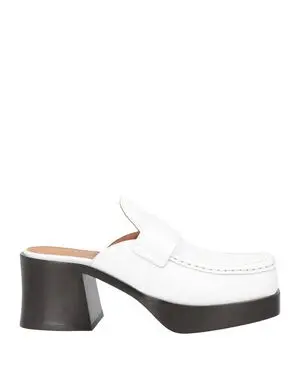 Marni Leather Mules With Block Heel - White