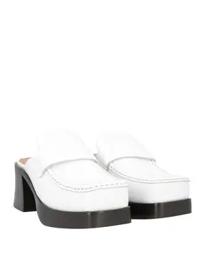 Marni Leather Mules With Block Heel - White