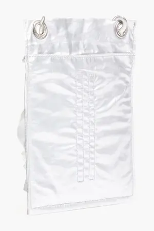 Rick Owens Iridescent Coated Cotton, Canvas And Plastic Messenger Bag