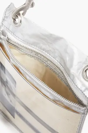 Rick Owens Iridescent Coated Cotton, Canvas And Plastic Messenger Bag