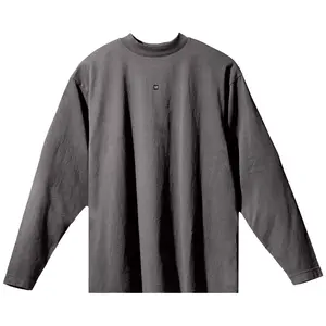 Yeezy Engineered By Balenciaga Logo Long-sleeve Tee 'dark Grey' Grey