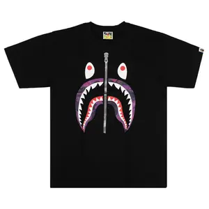 A BATHING APE Color Camo Shark Tee /purple - Black