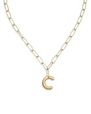Ettika Paperclip Link Chain Initial Pendant Necklace - C