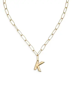 Ettika Paperclip Link Chain Initial Pendant Necklace - K