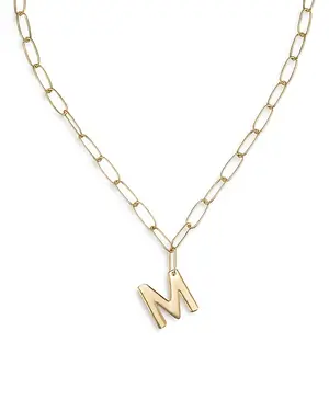 Ettika Paperclip Link Chain Initial Pendant Necklace - M
