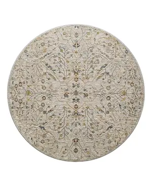 Livabliss Reina Ren-2300 Round Area Rug, 5'3 X 5'3 - Silver