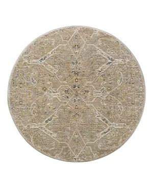 Livabliss Reina Ren-2300 Round Area Rug, 5'3 X 5'3 - Tan