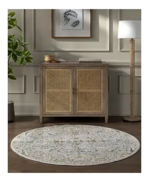 Livabliss Reina Ren-2300 Round Area Rug, 7'10 X 7'10