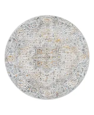 Livabliss Laila Laa-2312 Round Area Rug, 6'7 X 6'7 Silver