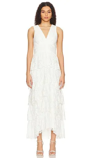 1.State Cascading Ruffle Maxi Dress