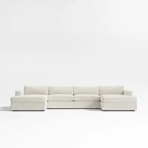 Crate & Barrel Oceanside Deep 3-piece Double Chaise Sectional Sofa