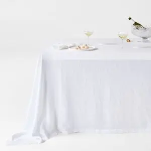 Crate & Barrel Marin Oversized European Flax ®-certified Linen Tablecloth - N/a
