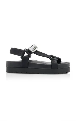 Bottega Veneta Trip Nylon Tech Slingback Sandals - Black