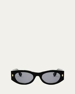 Fendi Roma Acetate Shield Sunglasses - Black