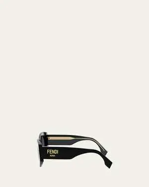 Fendi Roma Acetate Shield Sunglasses - Black