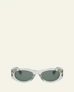 Fendi Fendi Roma Acetate Shield Sunglasses Green