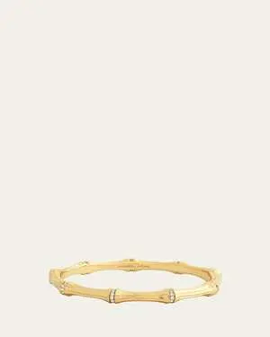 ANABEL ARAM JEWELRY Cubic Zirconia Bamboo Bangle - Gold