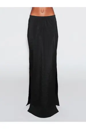 Rosetta Getty Double Layer Split Maxi Skirt - Black