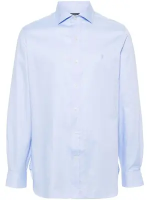 Polo Ralph Lauren Polo-pony-embroidery Cotton Shirt - Blue