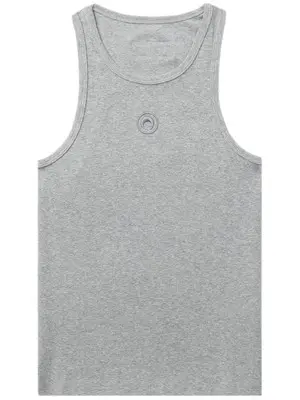 MARINE SERRE Crescent Moon Embroidered Ribbed Tank Top