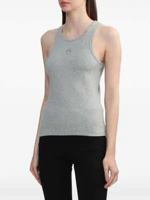 MARINE SERRE Crescent Moon Embroidered Ribbed Tank Top