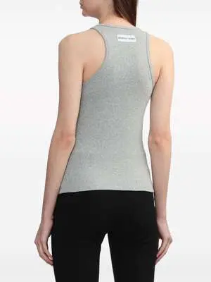 MARINE SERRE Crescent Moon Embroidered Ribbed Tank Top