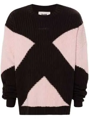 GMBH Geometric-pattern Knitted Jumper - Brown