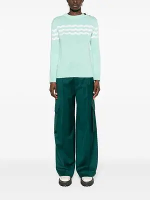 PATOU Wave Cotton-merino Jumper - Green