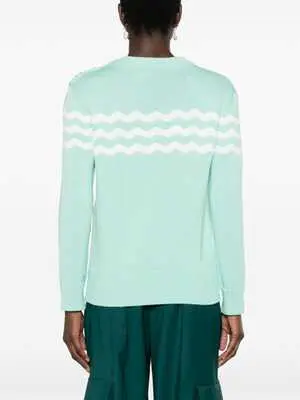 PATOU Wave Cotton-merino Jumper - Green