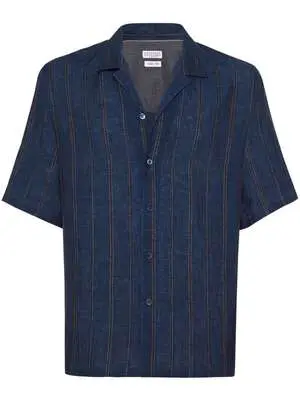 Brunello Cucinelli Short-sleeve Linen Shirt
